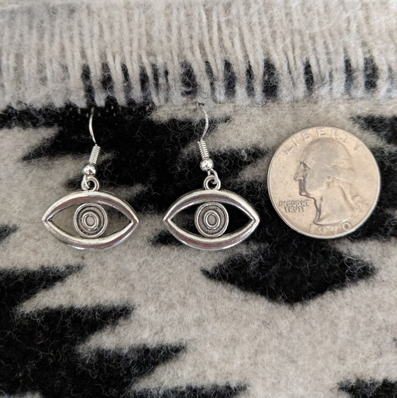 Urban Outfitters | Jewelry | Illuminati Evil Eye Silver Earrings | Poshmark